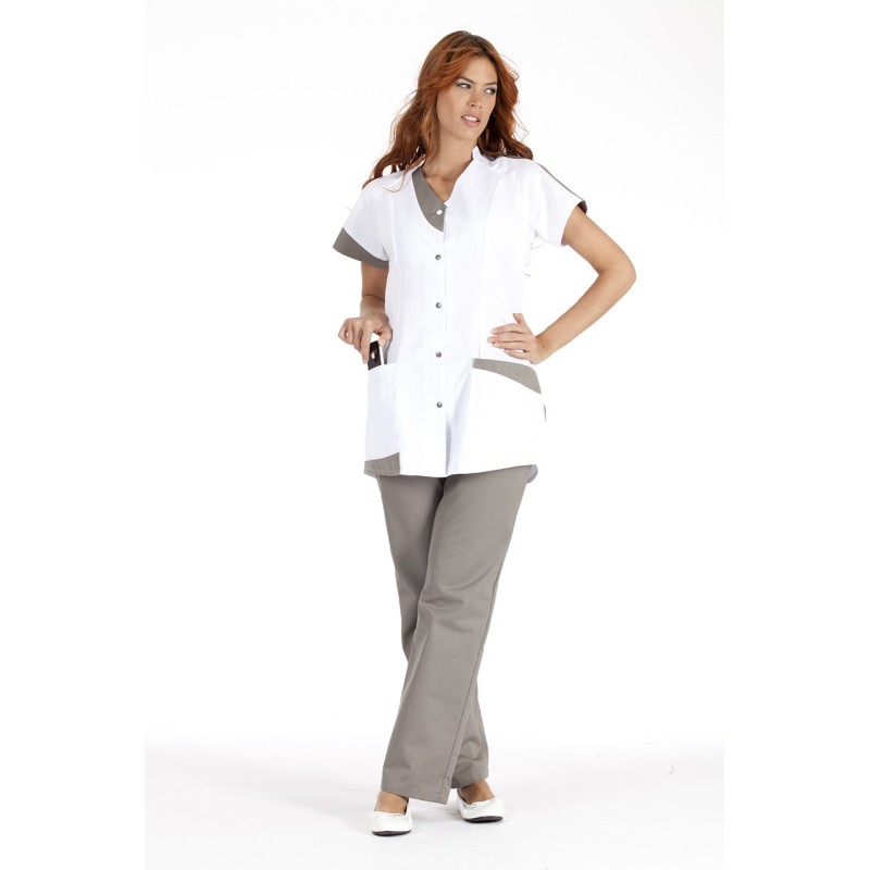 Buy women's tunics ANNA White/Taupe | Molinel - Professional workwear